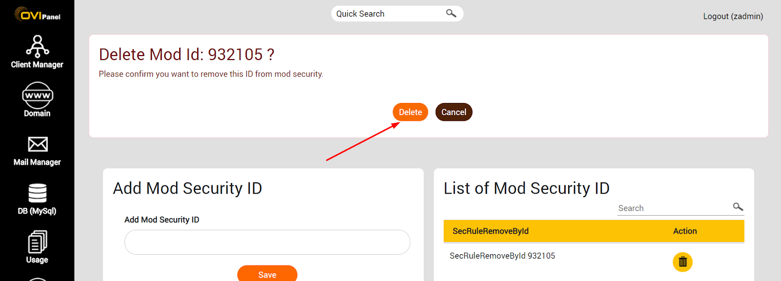 Mod security ID Remover