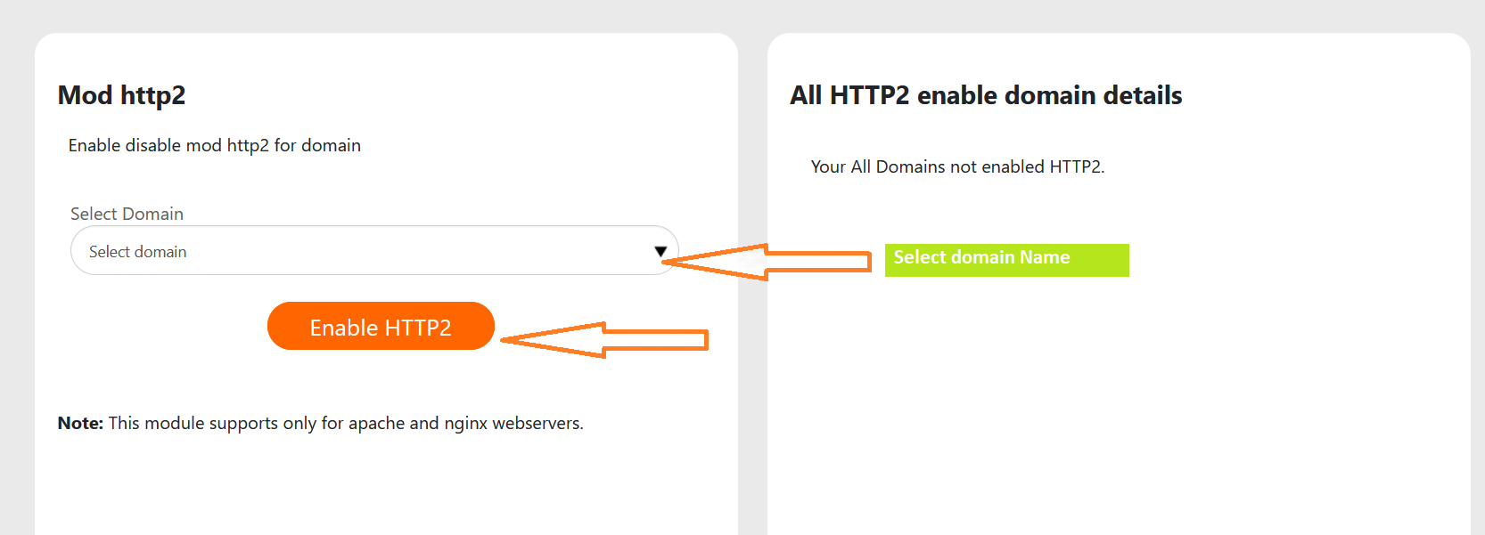 How to enable Mod Http2 in UCP?