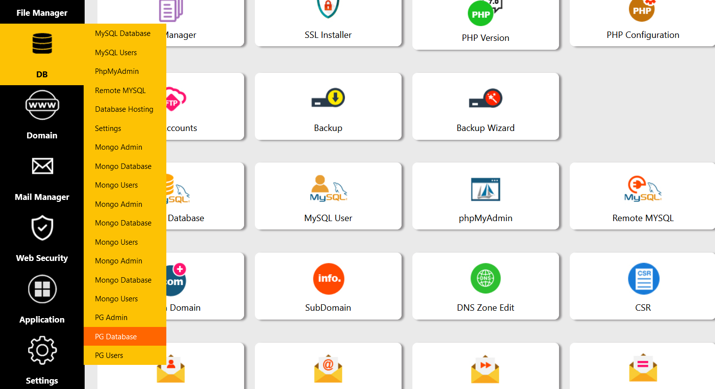 How to use PG Database in UCP?