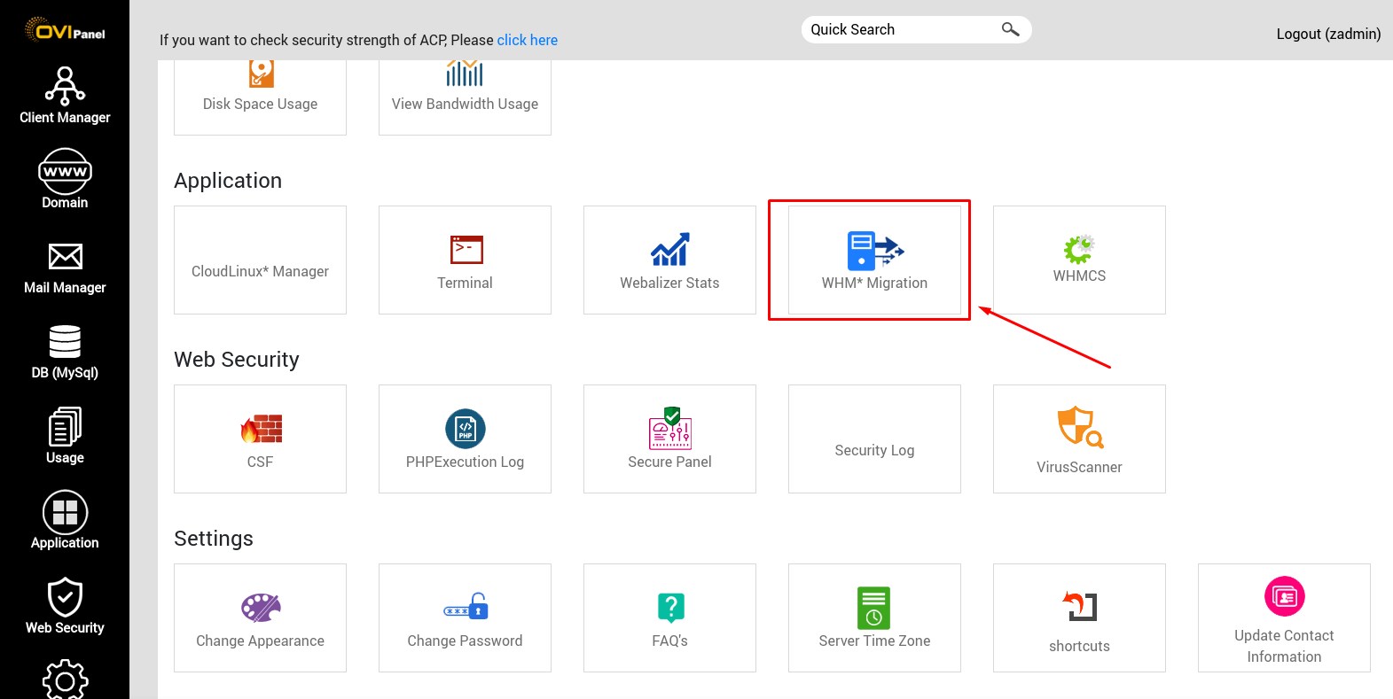 How to Migrate to an OVIPanel from WHM(cPanel) using OVIPanel?